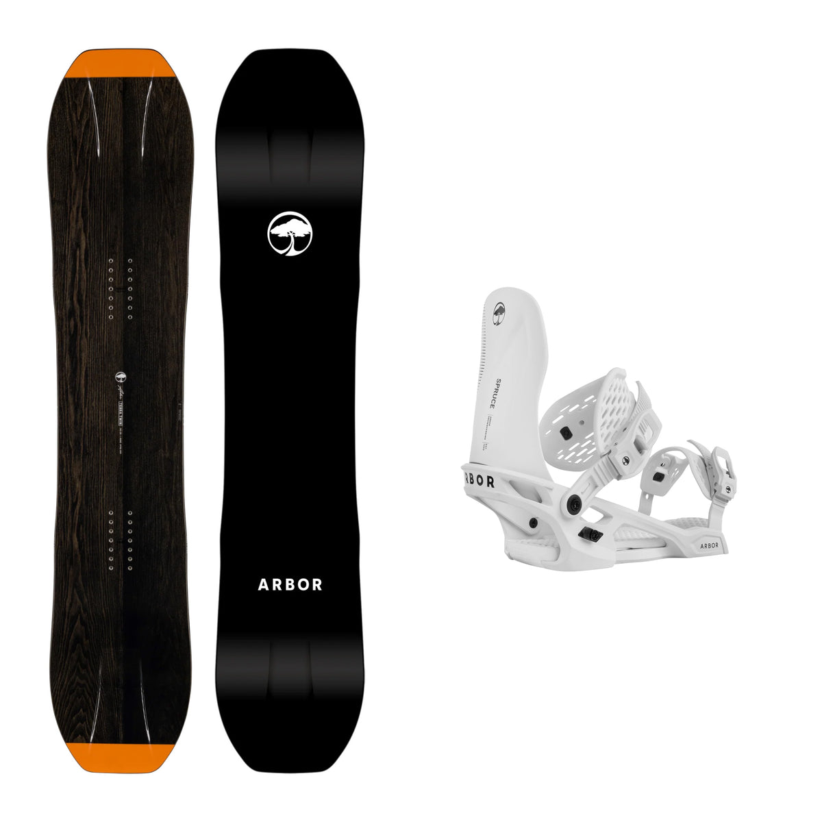 Arbor Terratwin Camber Snowboard with Arbor Spruce Snowboard Binding 2 ...